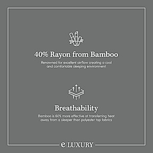 Rayon from Bamboo Extra Thick Mattress Pad with Fitted Skirt - Extra Plush Cooling Topper - Queen