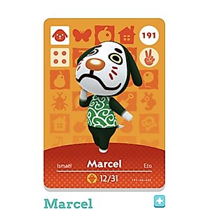 Nintendo Animal Crossing Happy Home Designer Amiibo Card Marcel 191/200 USA Version