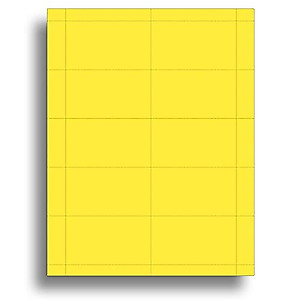 Colored Business Cards - 25 Sheets / 250 Business Cards - Inkjet & Laser - 10 per sheet (Bright Yellow)