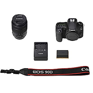 Canon EOS 90D DSLR Camera with 18-135mm USM Lens+ 128GB Card, Tripod, Case, and More (22pc Bundle)