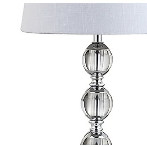 JONATHAN Y JYL2026A Hudson 20" Crystal Mini LED Table Lamp Traditional,FrenchCountry,Transitional for Bedroom, Living Room, Office, College Dorm, Coffee Table, Bookcase, Clear/Chrome