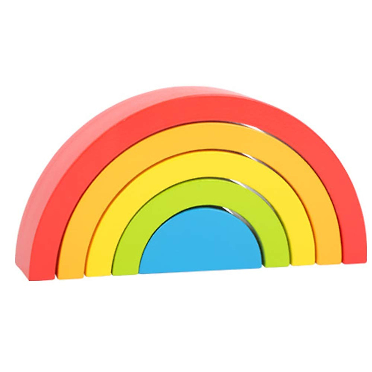 Small Foot Wooden Rainbow Building Blocks (Small)-Babies Learn Hand-Eye Coordination,Patterns&Colors While Developing Fine Motor Skills-Classic Educational Game for Toddlers-Age 12+ Months