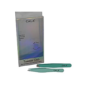 Cala Soft touch mint tweezer duo