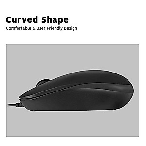 Perixx Perimice-201 Wired PS2 Optical 3 Button Mouse with 800 DPI and Illuminated Wheel, Black