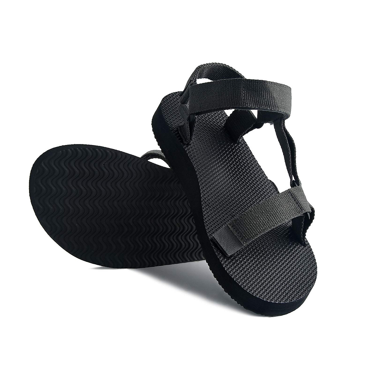 riemot Women's Hiking Sandals, Adjustable Closed Toe Sport Sandals, Lightweight Trail Walking Athletic Sandal, Summer Beach Water Shoes Non Slip Breathable Comfort Sandals for Woman Green 10 US