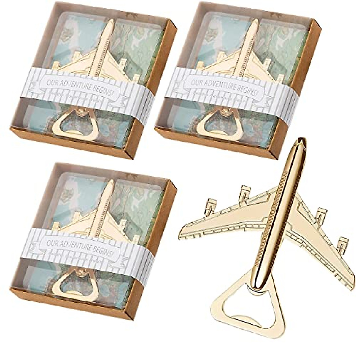 40PCS Airplane Bottle Opener for Wedding Favors Air Plane Travel Beer Bottle Openers for Guests,Party Souvenirs or Decorations