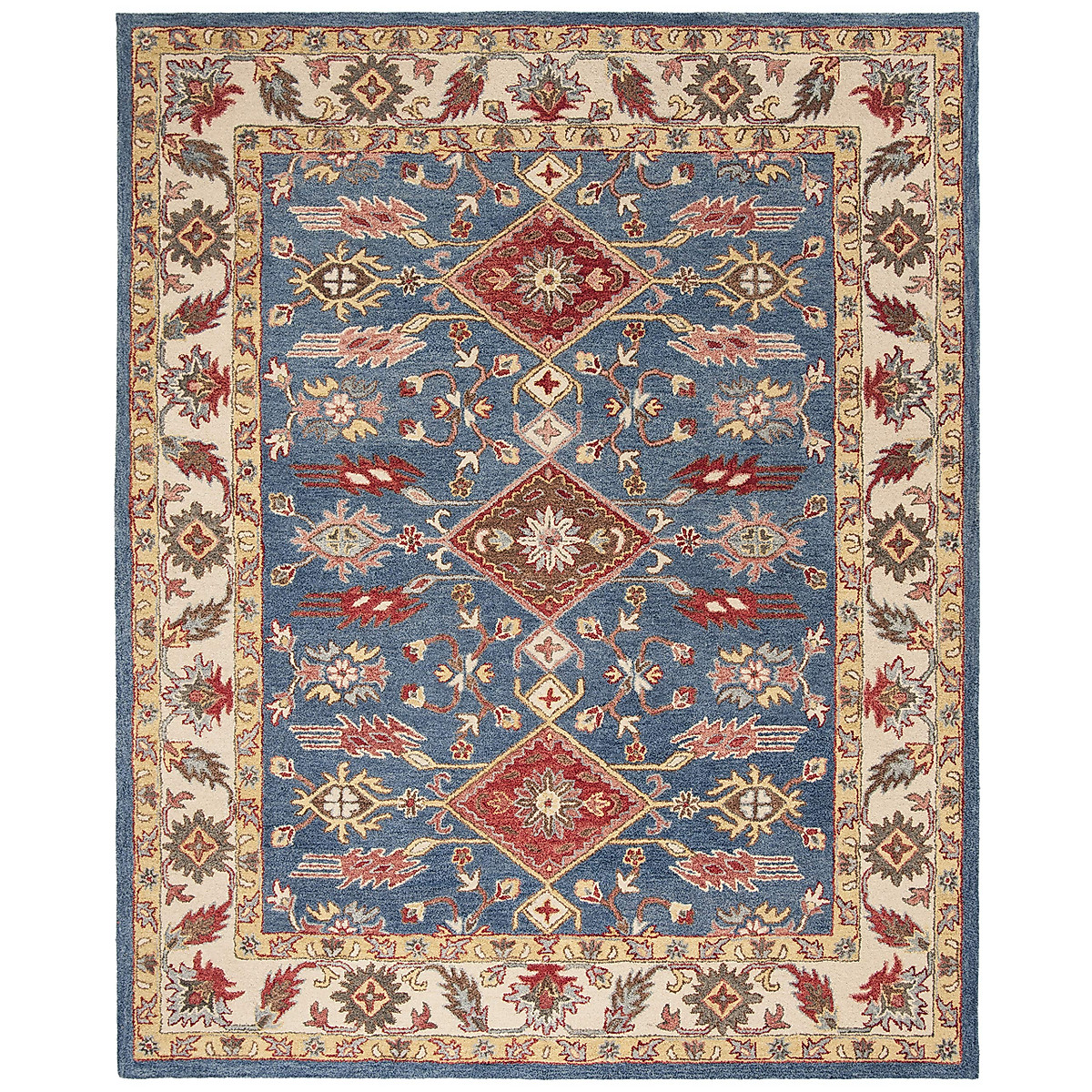 SAFAVIEH Antiquity Collection 8' x 10' Blue/Red AT506M Handmade Traditional Oriental Premium Wool Area Rug