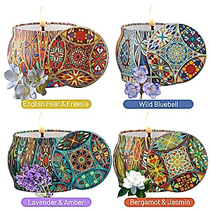 Scented Candles Gifts Set  for Women,8% Essential Oil,4 Pack Natural Soy Candles for Home New Version Highly Scented Aromatherapy Candle,Ideal for Birthday, Christmas, Thanksgiving, Mother's Day