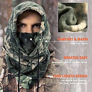 Your Choice Balaclava Ski Mask for Men, Hunting Face Mask, Camo Balaclava Face Mask Men for Cold Weather, Hunting Gear Gifts for Men Women, Extra Long Design