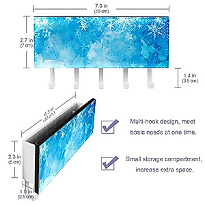 Self Adhesive Hooks Wall Mounted, Coat and Hat Hooks Rack, Snowflake Blue Pattern Towel Hanger Hook, Door Bathroom Kitchen Bathroom Decor