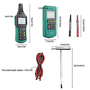 Walfront Cable Locator MS6818 12V-400V AC/DC Underground Wire Cable Locator Metal Pipe Detector Tester Line Tracker Cable Location Device Easily Cable Finder