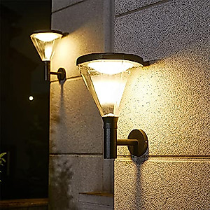 Wall Light, Wall Sconces, Outdoor Exterior Wall is Modern and Simple Wall Lantern Solar Energy-Saving LED Without Wiring Wall Sconce IP65 Waterproof Light Control Patio Light PC Lampshade Exterior Lig