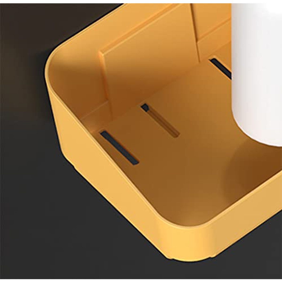 Fineget Shower Caddy Removable Adhesive Shower Shelves Large Plastic Wall Basket Shelf for Bathroom Kitchen Bathtub Rustproof No Drilling Shower Storage Organizer Quick Dry Yellow 2 Pack