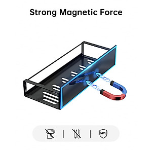 ALLZONE Magnetic Spice Rack for Refrigerator, 5 Pack Fridge Spice Organizer, Strong Magnet Shelf with Wrap Rack and Utensil Hook, Removable Side Fridge Storage Rack for Kitchen