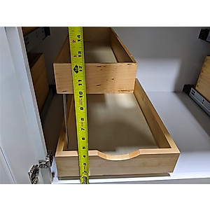 2 Tier Pull Out Organizer Shelf Sliding Drawer Storage for Kitchen Bathroom Storage Cabinet Under Sink Slide Out Shelf Organizing Storage Pull-Out Cabinet Organizer Roll Out Drawer (12'' Width)