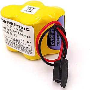 BATTEMALL (4-Pack) BR-2/3AGCT4A 6V 4400mAh Replacement Battery for Panasonic FANUC A98L-0031-002 (Black Connector)