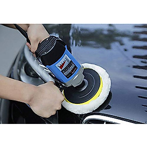 INZOEY Wool Polishing Pad 5 Inches Soft Sheepskin Buffing Pads with Hook and Loop Back Wool Cutting Pad for Car, Furniture, Glass and So On (Pack of 2)