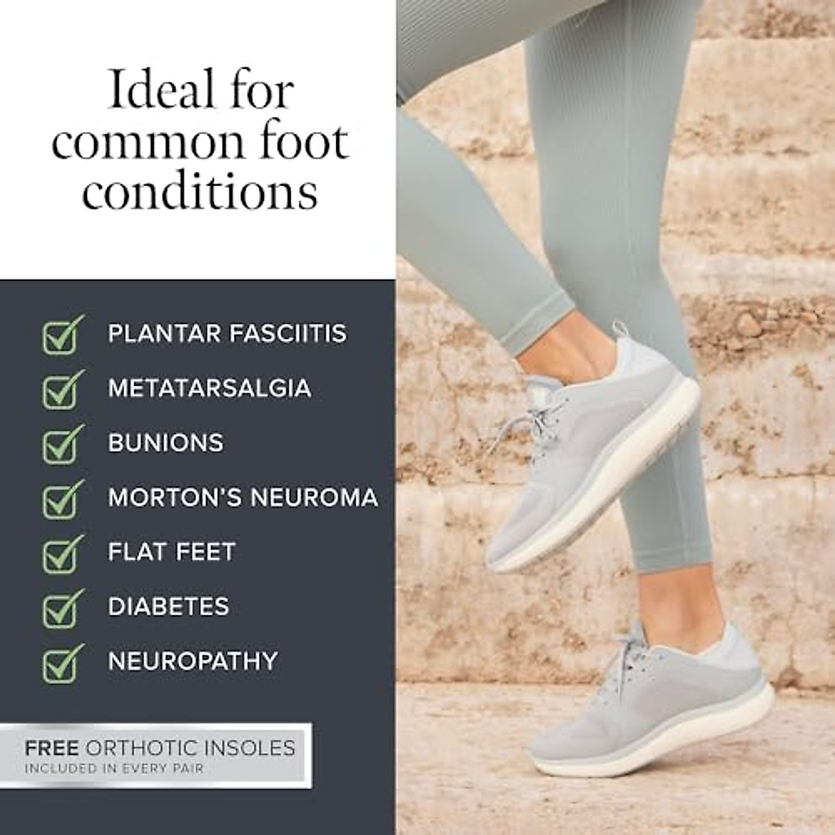 ABEO MXV Cruise Walking Shoes Women | Orthopedic Shoes for Women | Ball of Foot Cushions for Women | Built-in Metatarsal Pads Women | Plantar Fasciitis Relief Off White 7.5 Medium