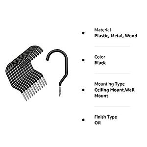 Menecor 12PCS Heavy Duty Bike Storage Hooks Bicycle Wall Mounted Hooks Large Screw Hooks for Wall,Ceiling