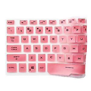 JuYuish Silicone Keyboard Cover Skin Compatible with 2021 2020 2019 14 inch ASUS ROG Zephyrus G14 / G14 14" VR Ready GA401 GA401QM GA401IH GA401IU GA401IV Series (Pink)