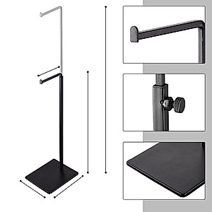 Elitnus Hanging Hook Bag Stand - Set of 2 Adjustable Height Black Handbag Display Stand Set