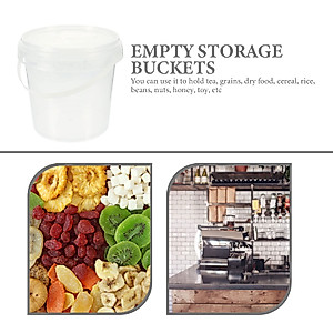 Clear Plastic Ice Cream Bucket: 10Pcs 1L Small Transparent Buckets with Lids Handles Reusable Food Container for Ice Cube Dry Fruits Nuts Grains
