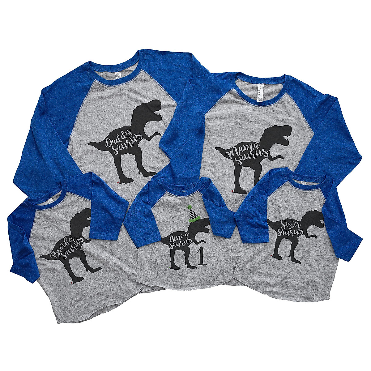 7 ate 9 Apparel Dino Dinosaur Saurus Birthday Shirts for The Family - Second Birthday Two Blue Shirt 2T