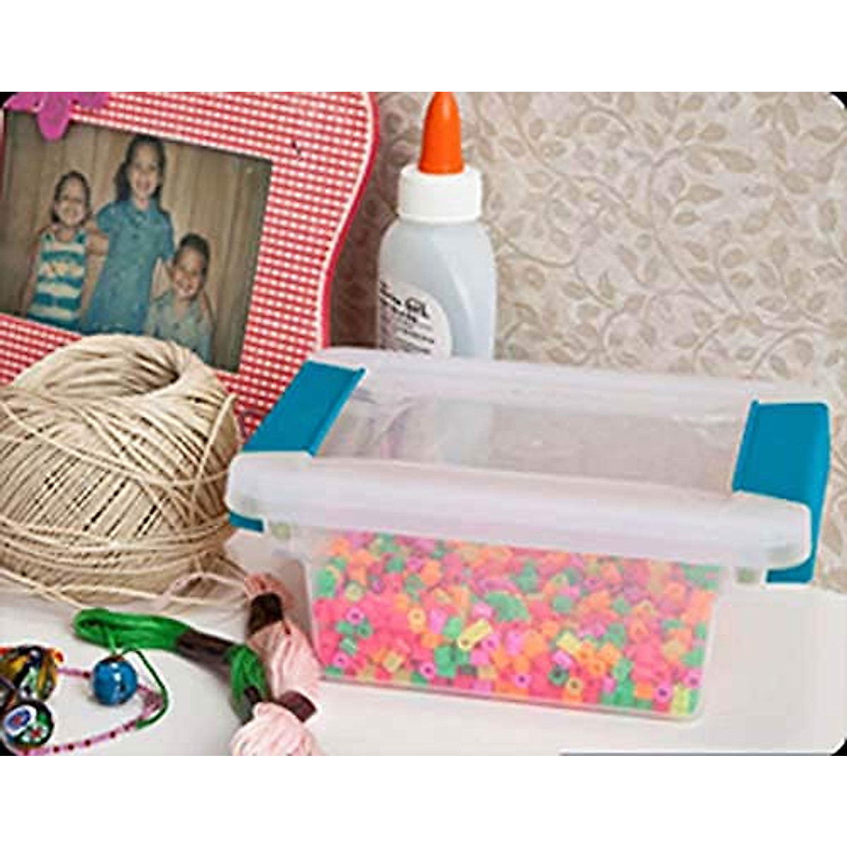 Sterilite Plastic Miniature Clip Storage Box Container with Latching Lid for Home, Office, Workspace, and Utility Space Organization, 24 Pack