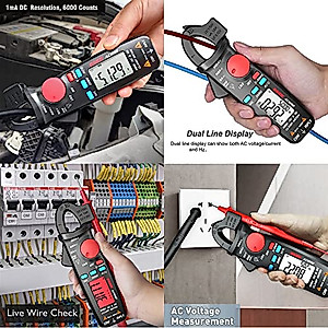 Digital Clamp Meter DC/AC Current 100A 0.1/1mA Ammeter Voltage Resistance Hz V-Alert Mini Multimeter Frequency Tester amp Meter
