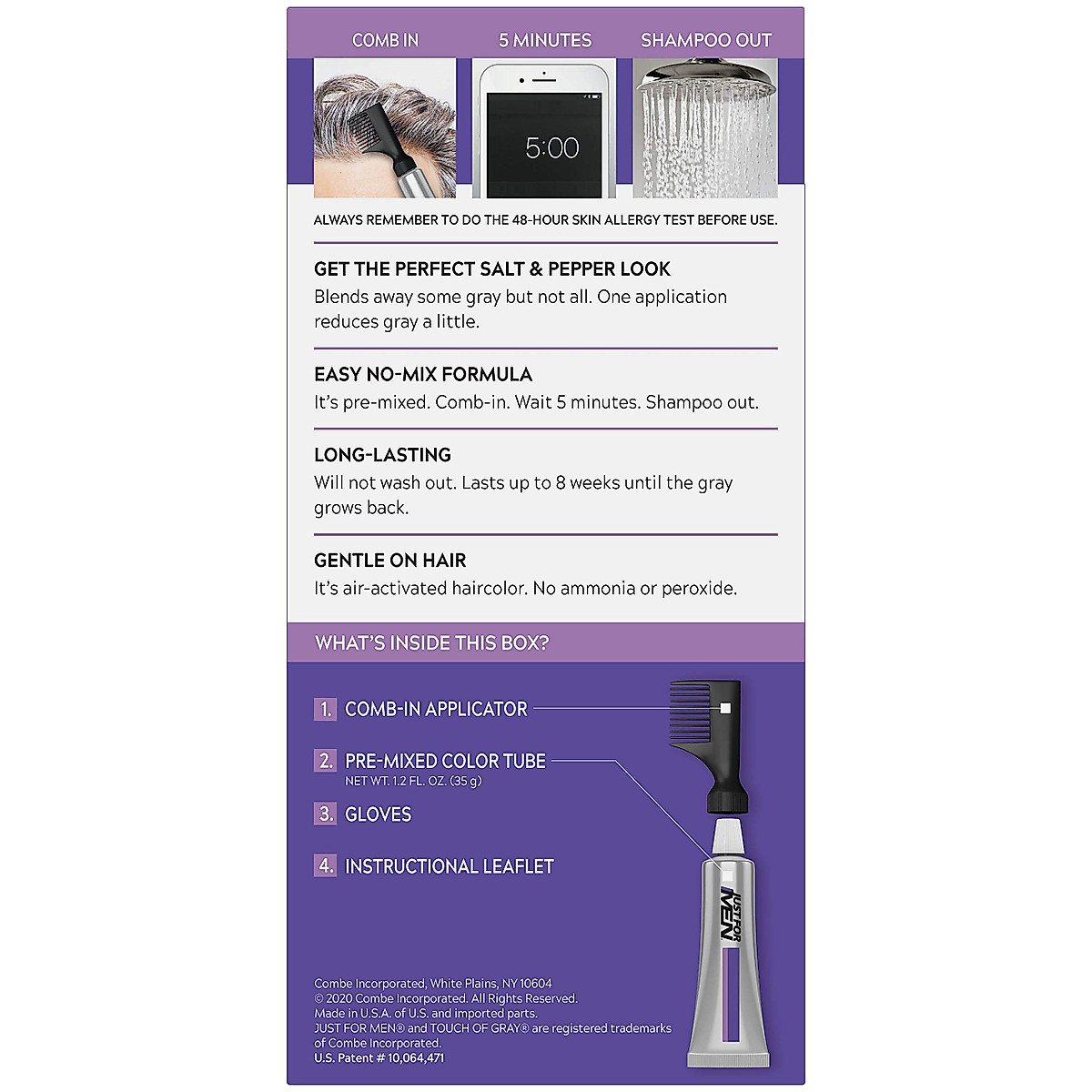 JUST FOR MEN Touch of Gray Hair Treatment T-45 Dark Brown, 2 Pack