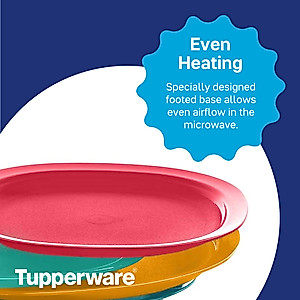 Tupperware Brand Microwave Reheatable Luncheon Plates - Dishwasher & Microwave Safe - BPA Free - Reusable, Lightweight, Durable & Great for Kids
