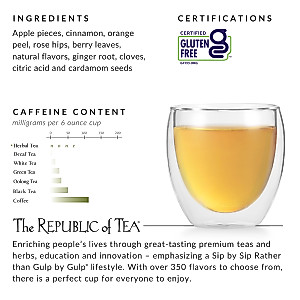 The Republic of Tea - Hot Apple Cider Tea, 36 Tea Bags, Tin | Harvest Herbal Blend | Caffeine-free