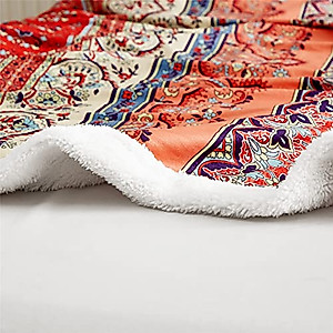 Colorful Stripe Boho Mandala Blanket for All Seasons Bohemia Microfiber Fleece Throw Blanket Soft Lightweight Bedding for Bed Sofa Couch 50"×60"