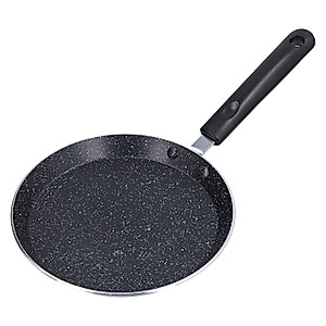 8in Frying Pan Flat Bottomed Pancake Pan, Maifan Stone Frying Pan Induction Cooker Non-stick Pancake for Kitchen Induction Cooker(black)