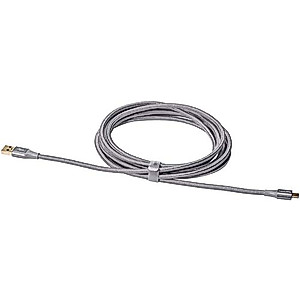 Amazon Basics Double Braided Nylon USB Type-C to Type-A 3.1 Gen 1 Charger Cable | 10 feet, Dark Gray