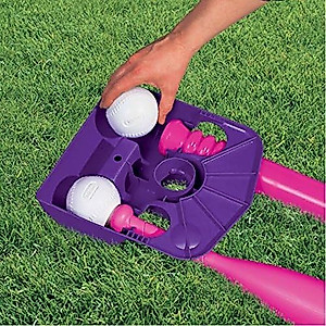 Little Tikes Easy Score Basketball Set (Pink, 3-Balls) and T-Ball Set (Pink, 5-Balls) - Bundle