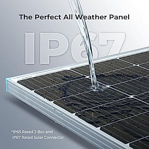 Renogy Solar Panel 100 Watt 12 Volt, High-Efficiency Monocrystalline PV Module Power Charger for RV Marine Rooftop Farm Battery and Other Off-Grid Applications, RNG-100D-SS, Single 100W