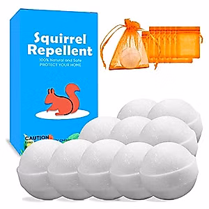 PESKEGIS Pack of 10 Squirrel Repellent, Squirrel Deterrent Peppermint Oil, Chipmunk Repellent Outdoor to Repels Squirrel Rats Mouse, Keep Rodents Out of Garden Engines