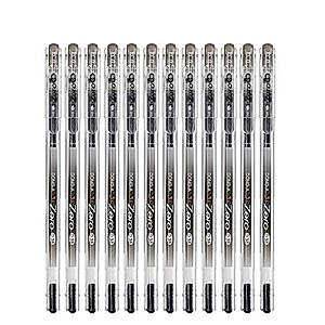 LOVENIMEN Gel Ink Rollerball Pens, Dong-a 0.38 mm, Fine Point Fine-Tech Excellent Smooth Writing, Metal Needle Tip Ink Pen - Black 12 Pack