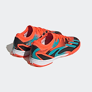 adidas X SPEEDPORTAL Messi.3 Indoor Soccer Shoe, Team Solar Orange/Mint Rush/Black, 2 US Unisex Little Kid