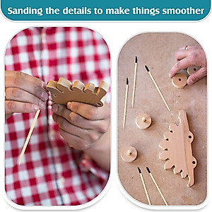 Maxdot 120 Pcs Sanding Sticks Include 30 Sanding Twigs 40 Polishing Sticks and 50 Sanding Sticks Matchsticks, Sanding Tools for Tight Spaces Modeling Tools for Plastic Models Wood Hobby Craft Art