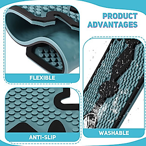 Noverlife Rubber Barber Station Mat, Heat Resistant Anti Slip Hair Salon Service Mat, Double Edge Countertop Protector Pad for Hair Styling Tools, Professional Flexible Mat for Clippers Salon Tools