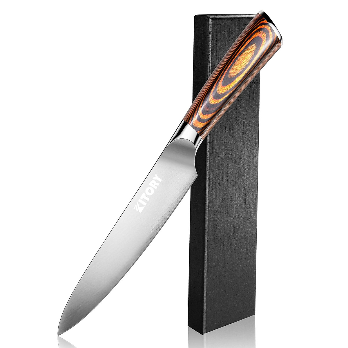 Kitory Paring Knife 5 inch, Kitchen Utility Knife, Stainless Steel Blade Ergonomic Pakkawood Handle, Fruit and Vegetable Paring Cutting Chopping Carving Knives for Home&Restaurant, 2023 Gifts