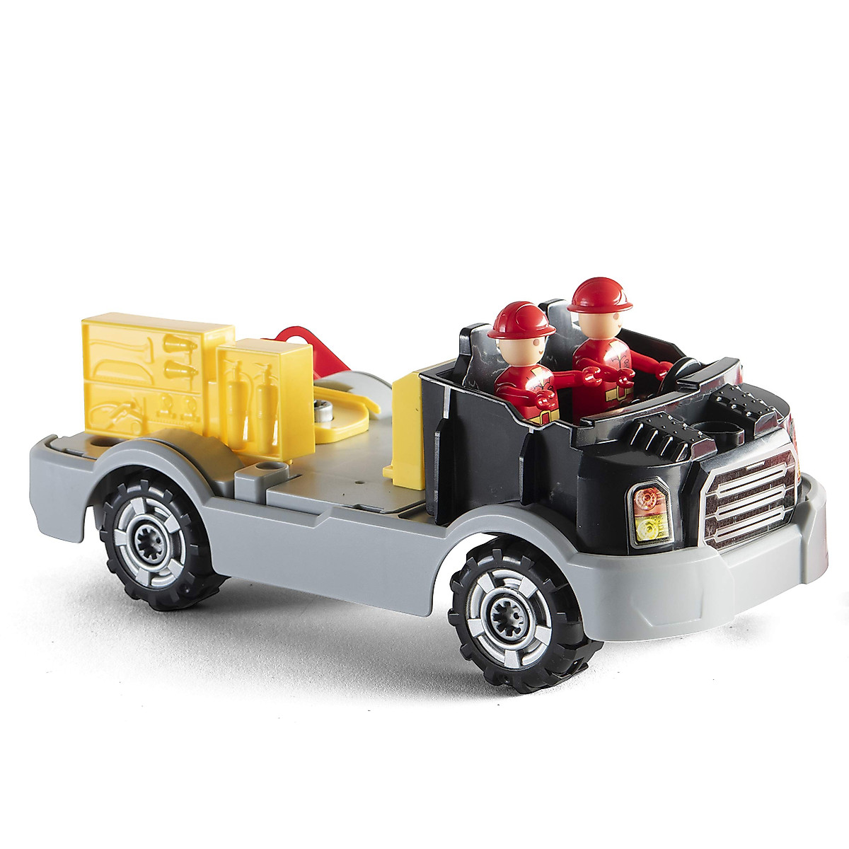 PREXTEX Take Apart Toy with Working Drill for Boys & Girls, Build Your Own Fire Truck Toy Educational Playset with Tools and Power Drill, DIY Assembly Truck with Realistic Sounds & Lights