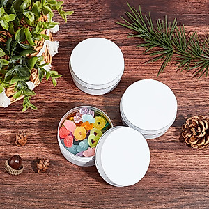 BENECREAT 20 Packs 1.7 oz Round Aluminum Cans Tin Silver Screw Top Metal Lid Containers for Spices, Candies, Tea or Gift Giving