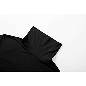 Kindcall Black Long Sleeves Thermal Shirts for Women Turtleneck Dark Academia Clothing Turtle Neck Athletic Casual Tops (Black Medium)