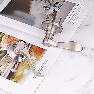 Gobrico 3 Pack Satin Nickel Interior Passage Door Levers Keyless Hall/Closet Handles Knobs Locksets with Universal Levers