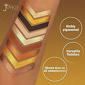 Juvia's Place The Warrior - Warm and Neutral, Shades of 9, Eyeshadow Palette, Professional Eye Makeup, Pigmented Eyeshadow Palette, Makeup Palette for Eye Color & Shine, Pressed Eyeshadow Cosmetics