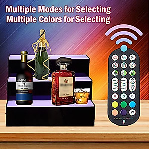 Kweetle Liquor Bottle Display Shelf,16 Inch 3-Step LED Lighted Bar Shelf,Wine Bottle Display Rack with Remote & App Control for Home, Club, Commercial Bar