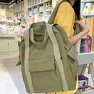 PRAGARI Laptop Backpack Tote Bag for Women Convertible Green School Travel Handbag Aesthetic College Students Casual Book Bag